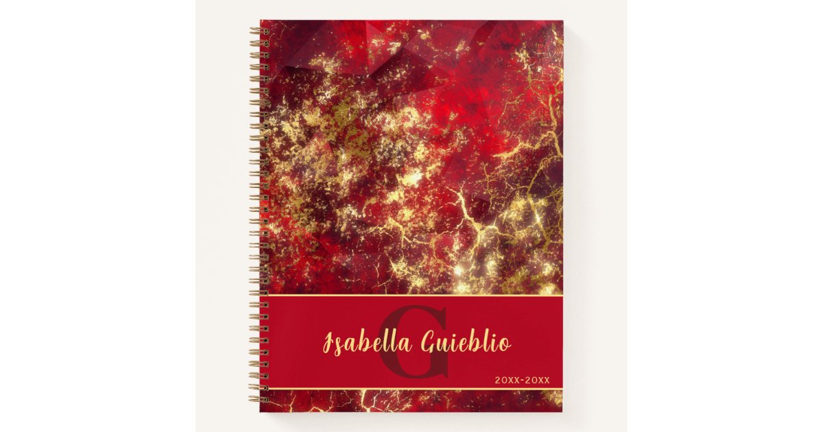 Ruby and Gold Notebook | Zazzle