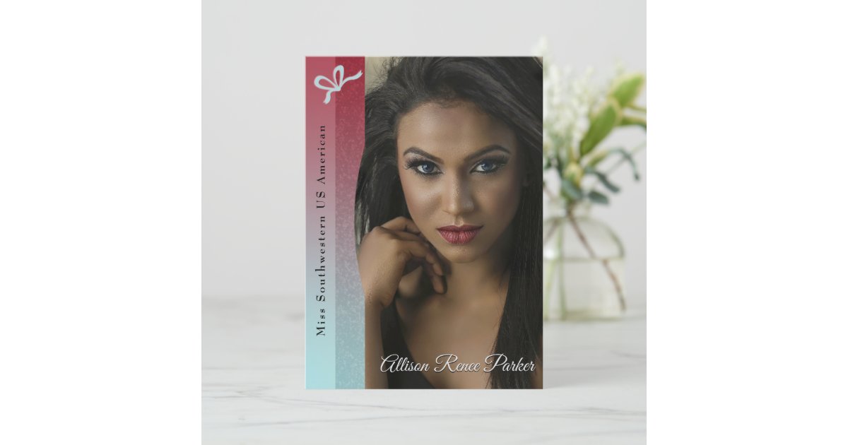 Ruby Blue Ombre Pageant Autograph Card | Zazzle