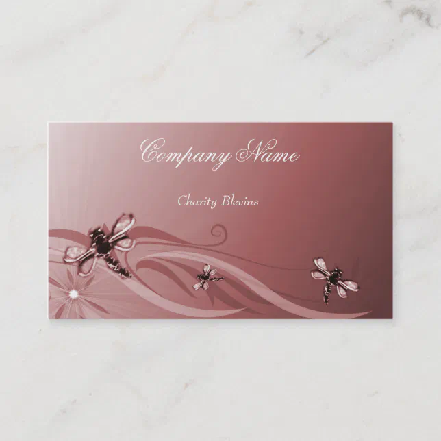 Ruby Dragonflies Business Card | Zazzle