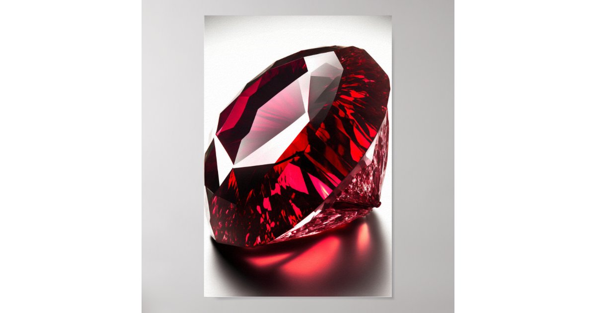 Ruby gemstone macro closeup photo poster | Zazzle
