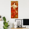 Ruby Illustration byAlphonse Mucha Poster | Zazzle
