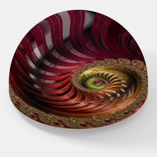 Ruby Jeweled Nautilus Snail Shell Fractal Art Paperweight | Zazzle