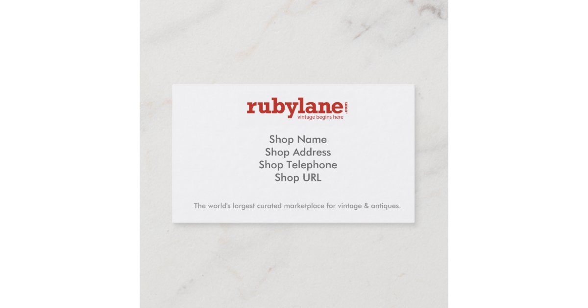 Ruby Lane Custom Business Card | Zazzle