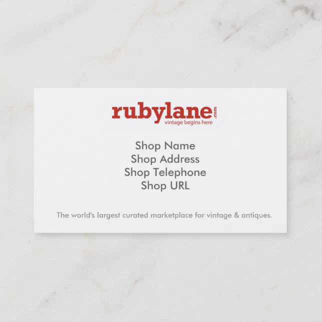 Ruby Lane Custom Business Card | Zazzle