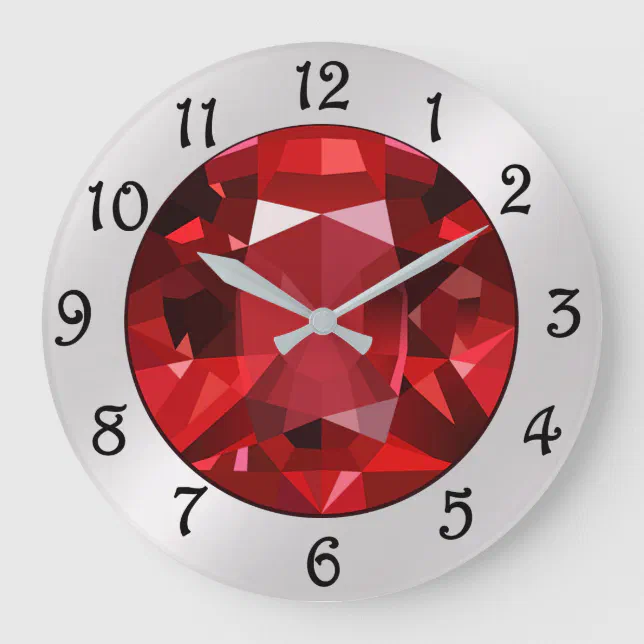 Ruby large clock | Zazzle