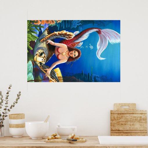 Ruby Mermaid Poster | Zazzle