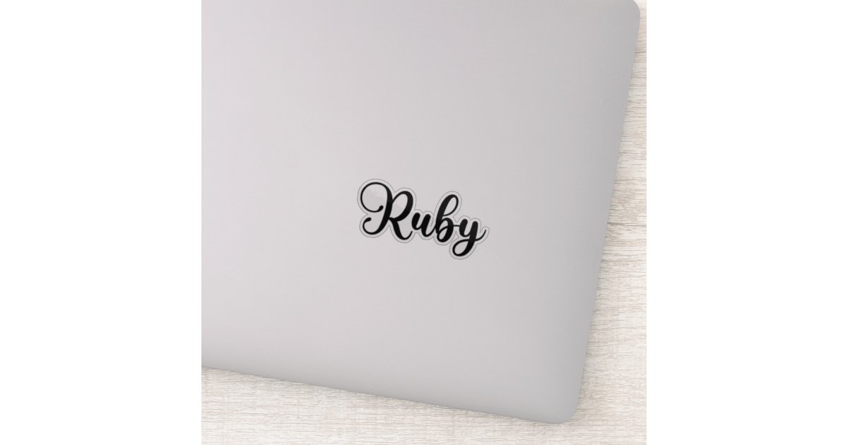 Ruby Name - Handwritten Calligraphy Sticker | Zazzle