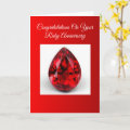 Ruby Personalised 40th Wedding Anniversary Card | Zazzle
