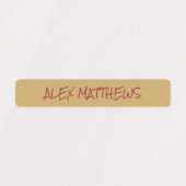 Ruby Pink Color Coded Penned Name Waterproof Labels | Zazzle