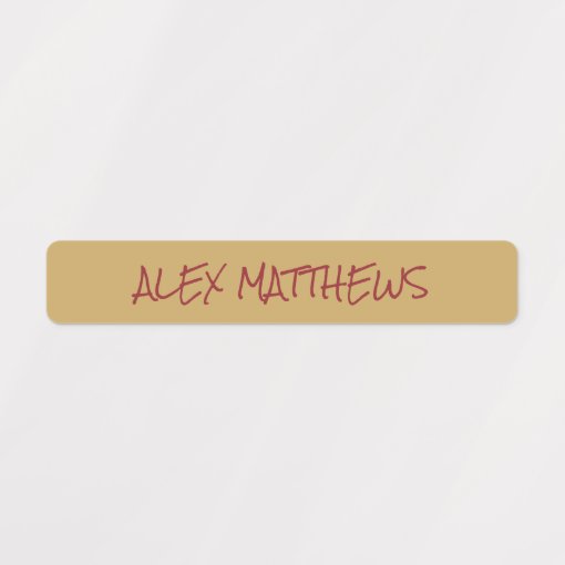 Ruby Pink Color Coded Penned Name Waterproof Labels | Zazzle