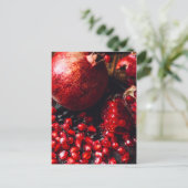 Ruby pomegranate postcard | Zazzle