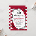 Ruby Red 40th Anniversary Invitation | Zazzle