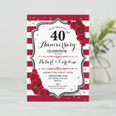 Ruby Red 40th Anniversary Invitation | Zazzle