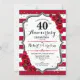 Ruby Red 40th Anniversary Invitation | Zazzle