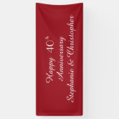 Ruby Red 40th Anniversary Party Elegant Banner | Zazzle
