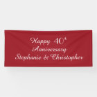 Ruby Red and Gold Happy 40th Anniversary Banner | Zazzle.com