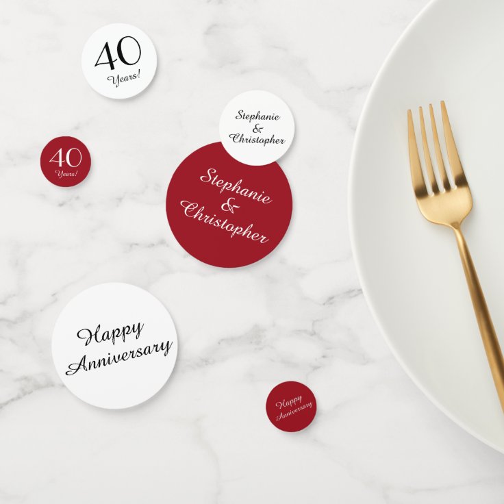 Ruby Red 40th Anniversary Table Decoration Confetti | Zazzle
