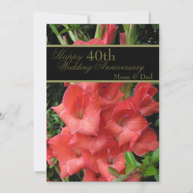 Ruby Red 40th Wedding Anniversary Mom and Dad | Zazzle