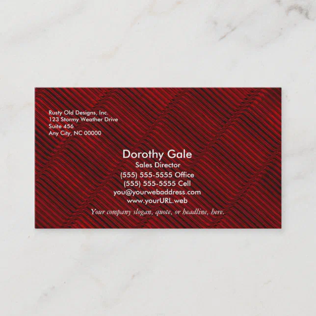 Ruby Red and Black Pattern Business Card | Zazzle