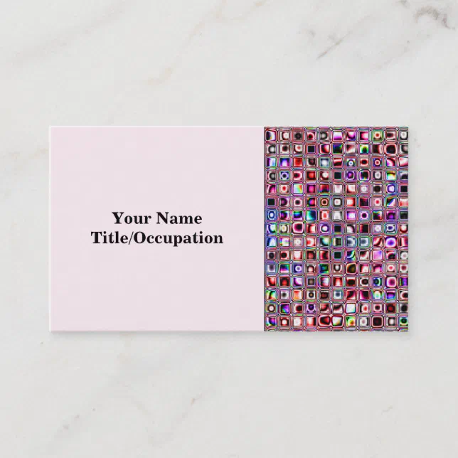 Ruby Red 'Bijoux' Textured Mosaic Tiles Pattern Business Card | Zazzle