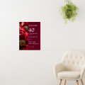 Ruby Red Chic Floral 40th Anniversary Welcome Sign | Zazzle