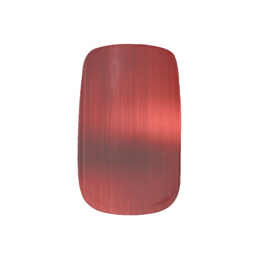 Ruby Red Faux Brushed Metal Minx Nail Art | Zazzle