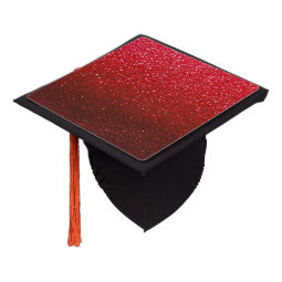 Ruby Red Glitter Ombre Sparkles Girly Glam Teacher Graduation Cap ...