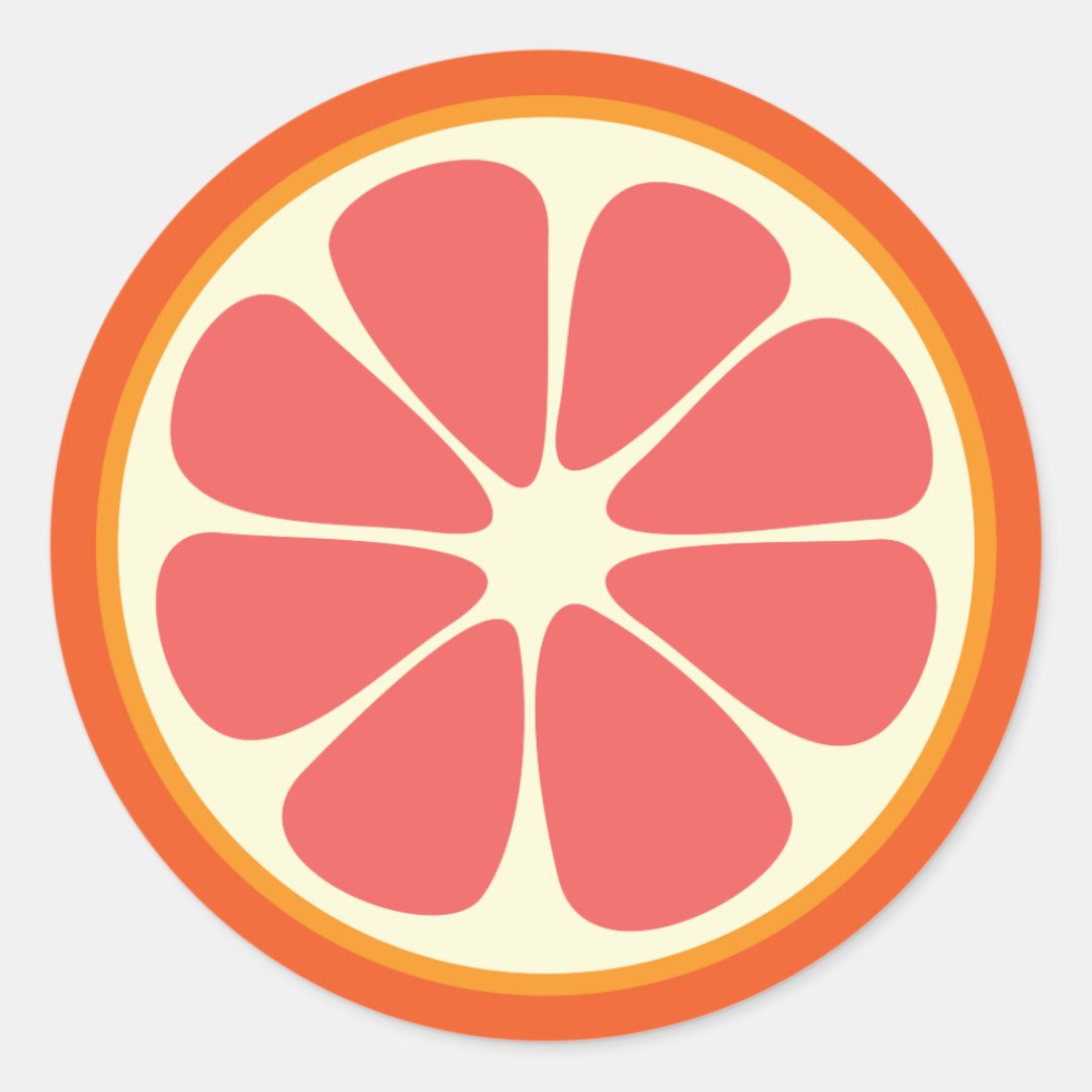 Ruby Red Grapefruit Juicy Sweet Citrus Fruit Slice Classic Round ...