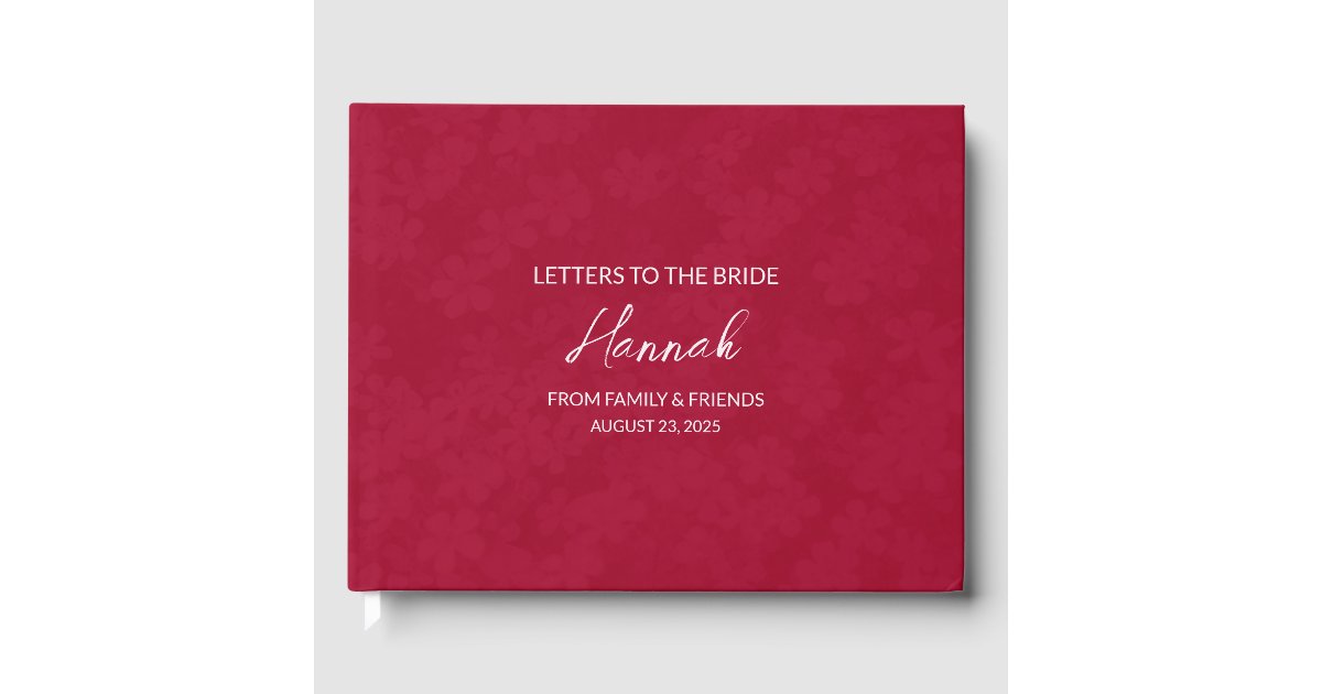 Ruby Red Letters to the Bride Keepsake Notebook Guest Book | Zazzle