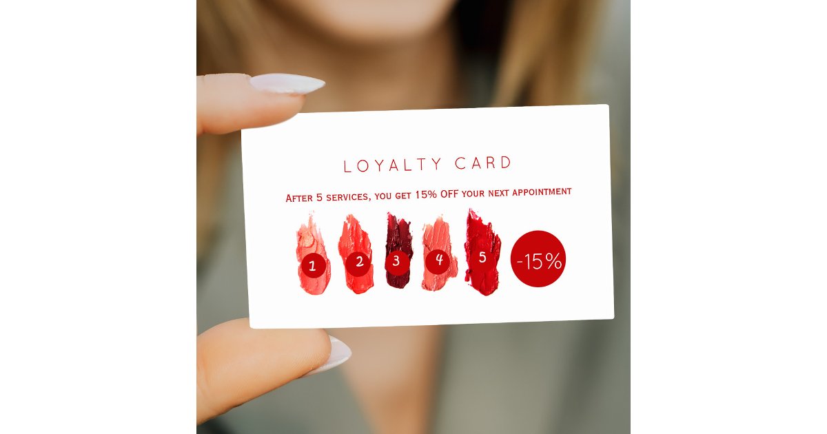 Ruby red lipstick swatches beauty salon loyalty | Zazzle