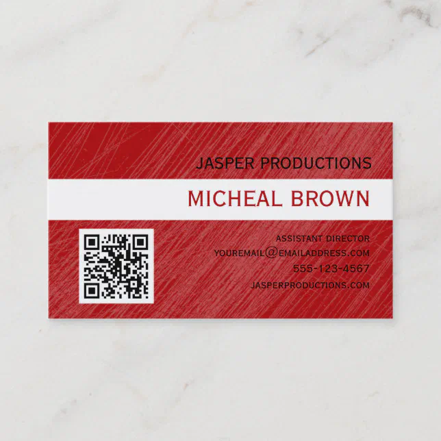 Ruby Red QR Code Business Card | Zazzle
