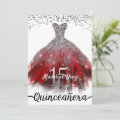 Ruby Red Quinceañera Dress Birthday Invitation | Zazzle