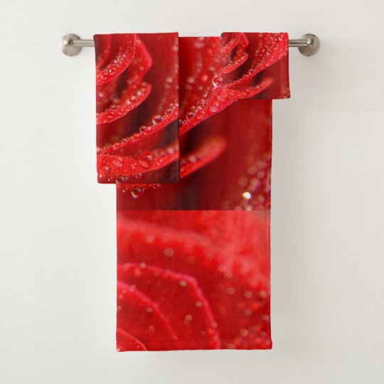 ruby red rose bath towel set | Zazzle.com