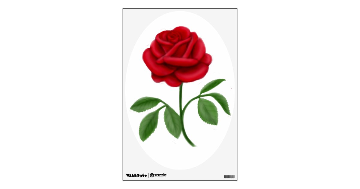 Ruby Red Rose Customizable Wall Decal | Zazzle