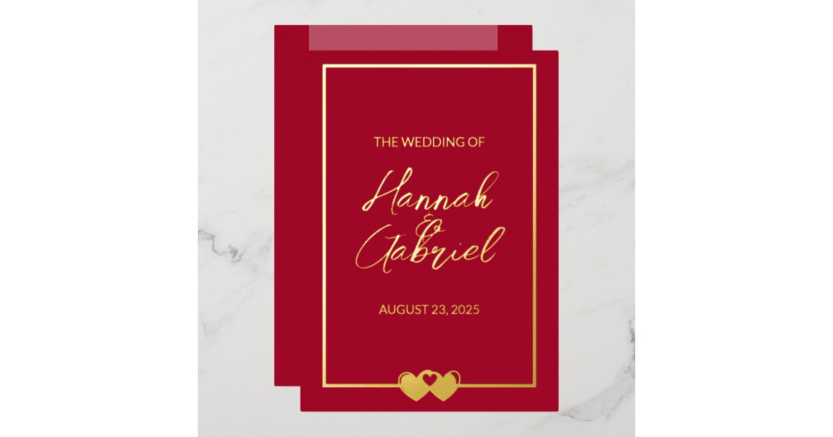 Ruby Red Wedding Foil Invitation | Zazzle