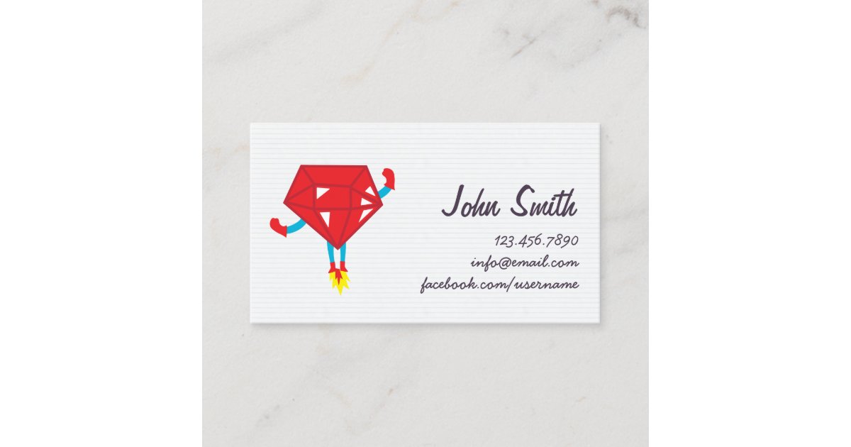 Ruby Ror Rails Coder Programmer Business Card Zazzle 