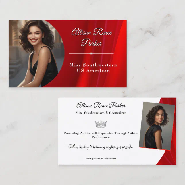Ruby Shine Pageant Business Card | Zazzle