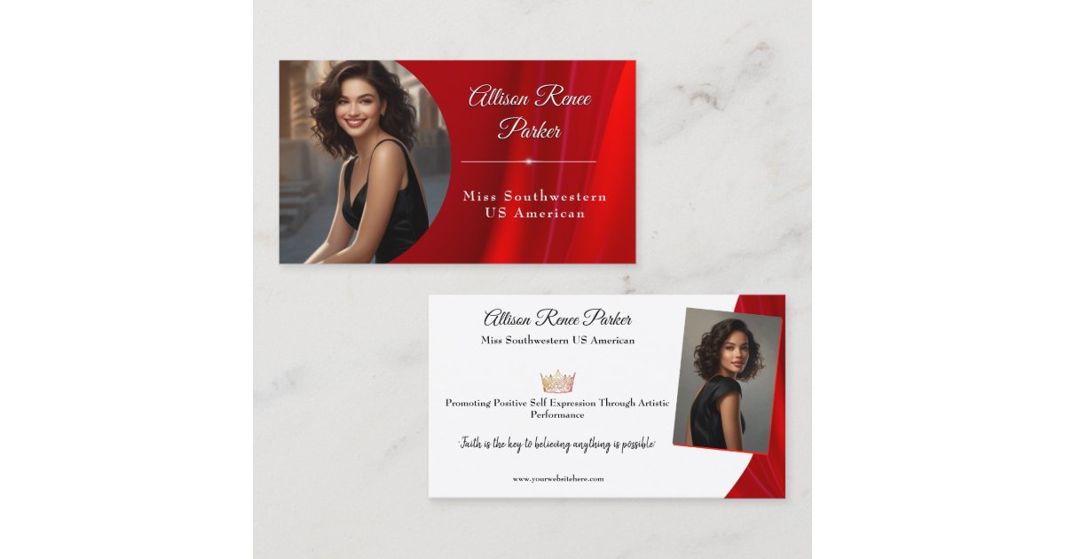 Ruby Shine Pageant Business Card | Zazzle