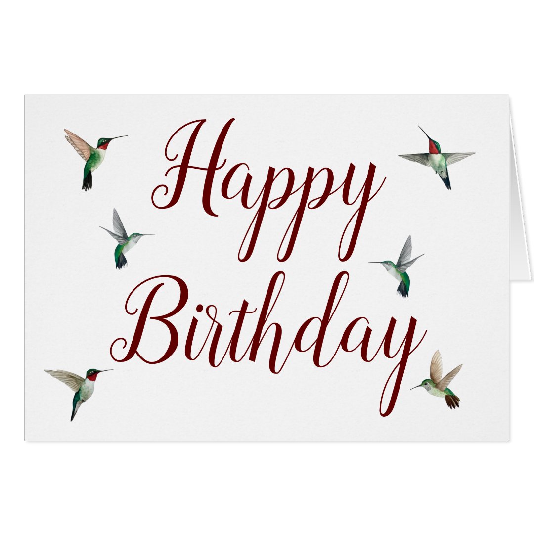 Ruby-throated Hummingbird Birthday Card | Zazzle