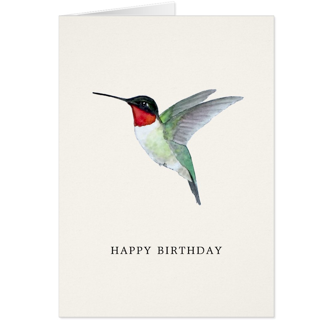Ruby-throated Hummingbird Birthday Card | Zazzle