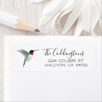 Ruby-throated Hummingbird Label | Zazzle