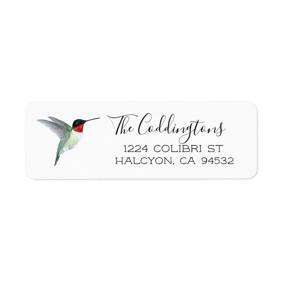 Ruby-throated Hummingbird Label | Zazzle