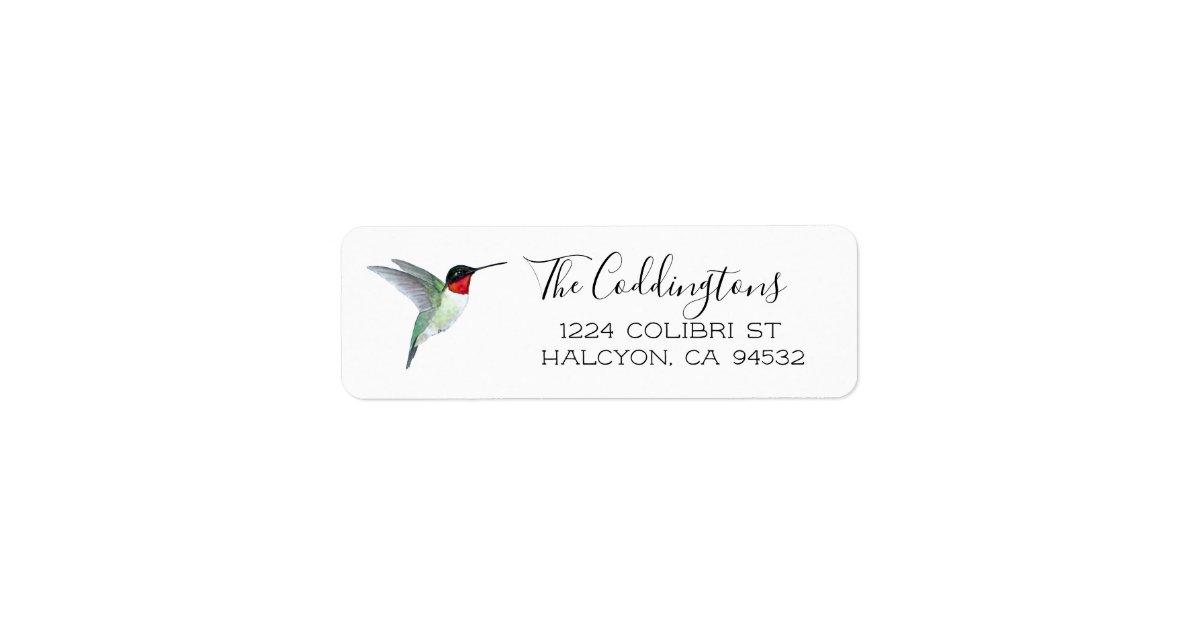 Ruby-throated Hummingbird Label | Zazzle