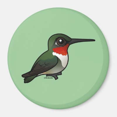Meet the Cute Ruby-throated Hummingbird by Birdorable