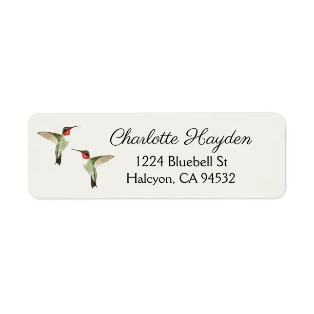 Ruby-throated Hummingbirds Return Address Label | Zazzle