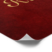 Ruby Wedding Anniversary Antique Damask Gold Red Poster | Zazzle