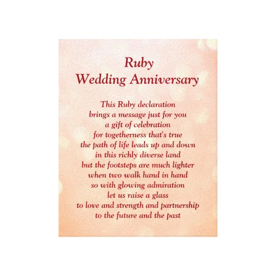 Ruby Wedding Anniversary Canvas | Zazzle.com