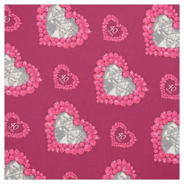 Sapphire wedding anniversary custom photo pattern fabric | Zazzle