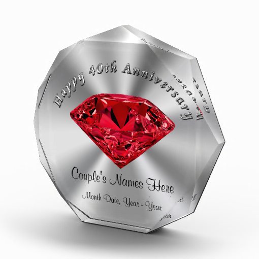 Ruby Wedding Anniversary Gifts PERSONALIZED | Zazzle