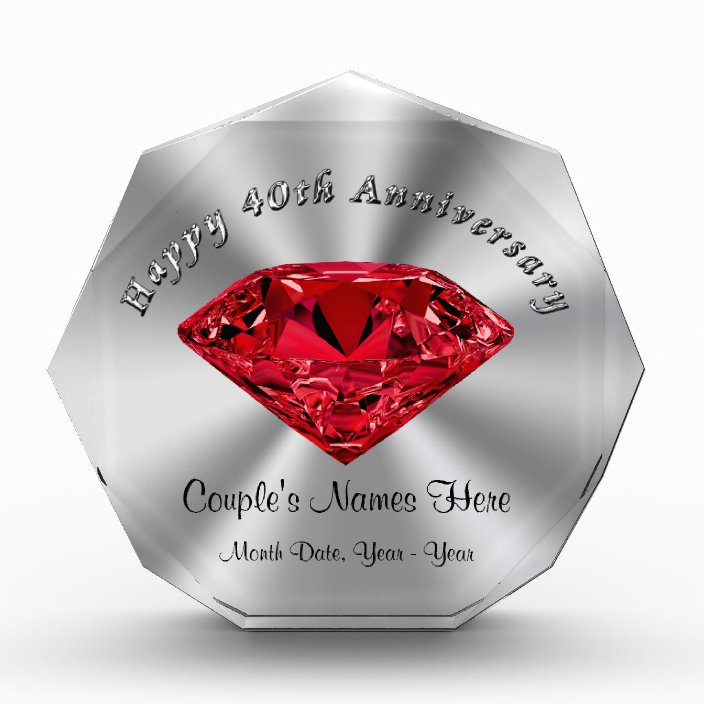 Ruby Wedding Anniversary Gifts PERSONALIZED | Zazzle.com